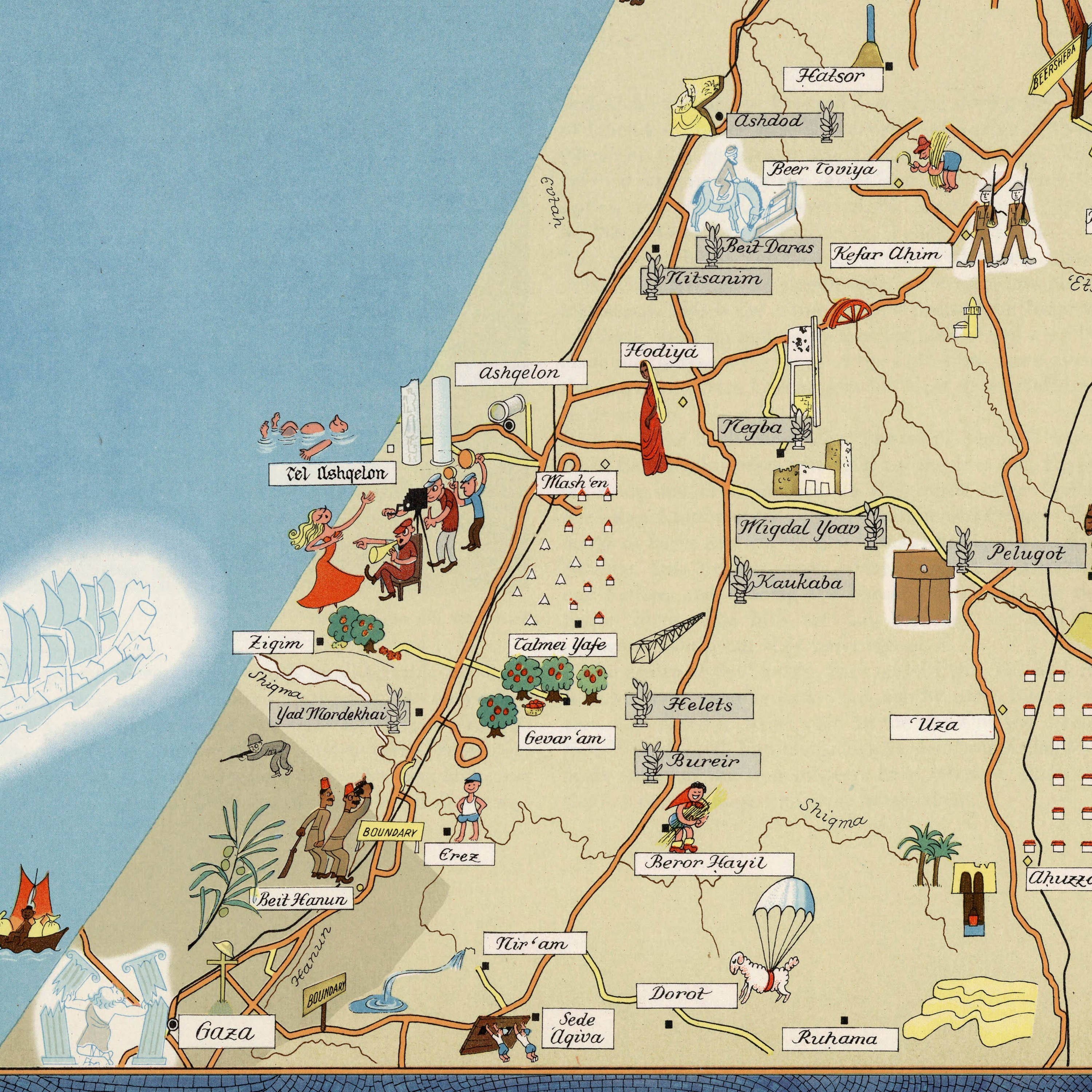 Ashkelon Map Print Israel Map Posters Canvas Print Wall Art | Etsy