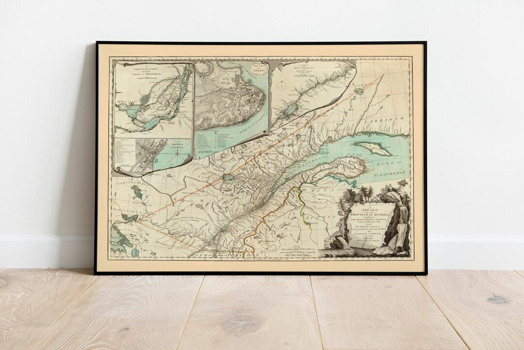 Quebec 1776 Historical Map: Vintage Mexico Wall Art Poster - Etsy
