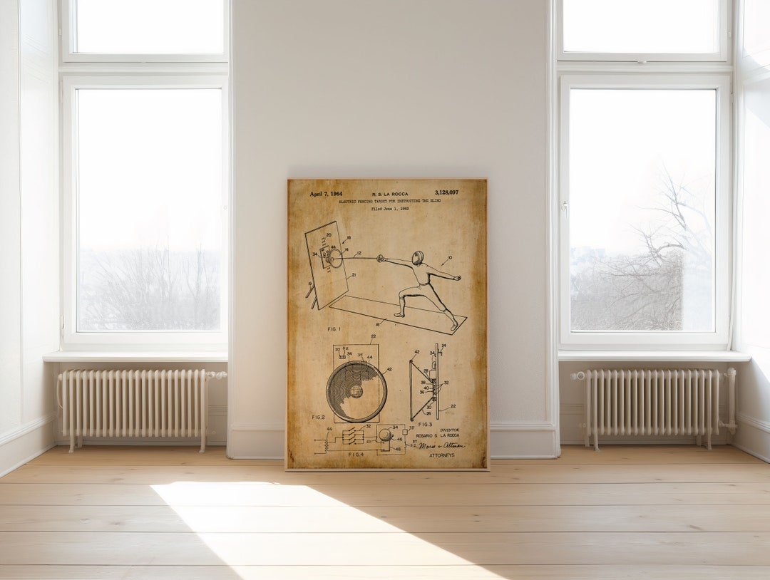 Fencing Poster Art - Framed Prints - Fencing Gift - Living Room Wall ...