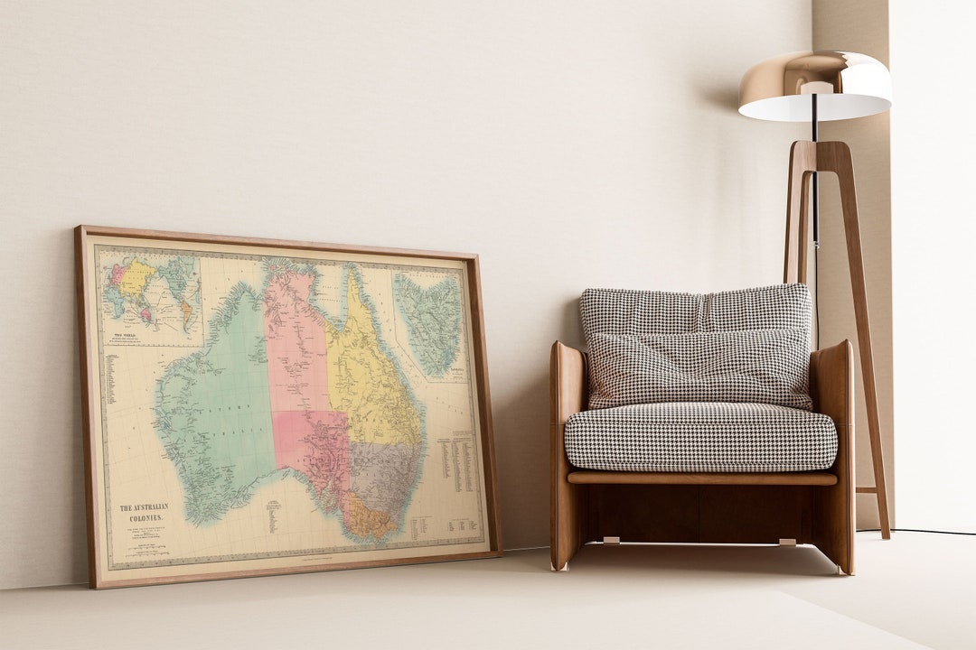 Map of Australia 1872| Old Map Wall Decor| Vintage Map Wall Art| Poster ...