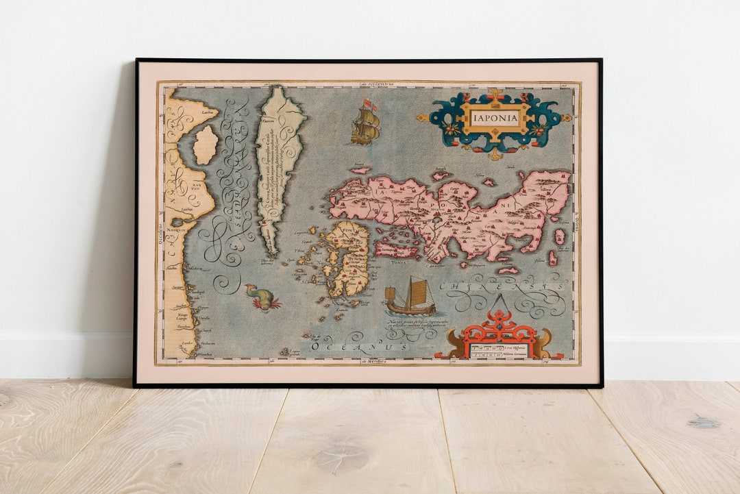 Map of Japan 1623| Gerardus Mercator| Old Map Wall Decor| Vintage Map ...
