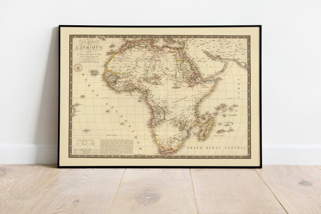 Historical Map of Africa 1828| Old Map Wall Decor| Vintage Map Wall Art ...