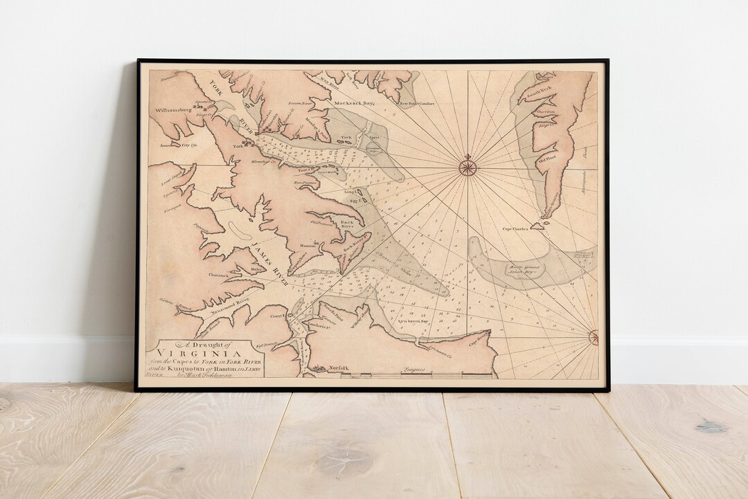 Historical Map of Virginia| Maps of USA| Poster Print| Framed Wall ...