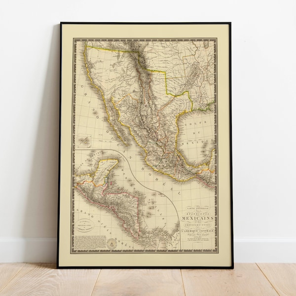 Map of Mexico 1821 - Etsy