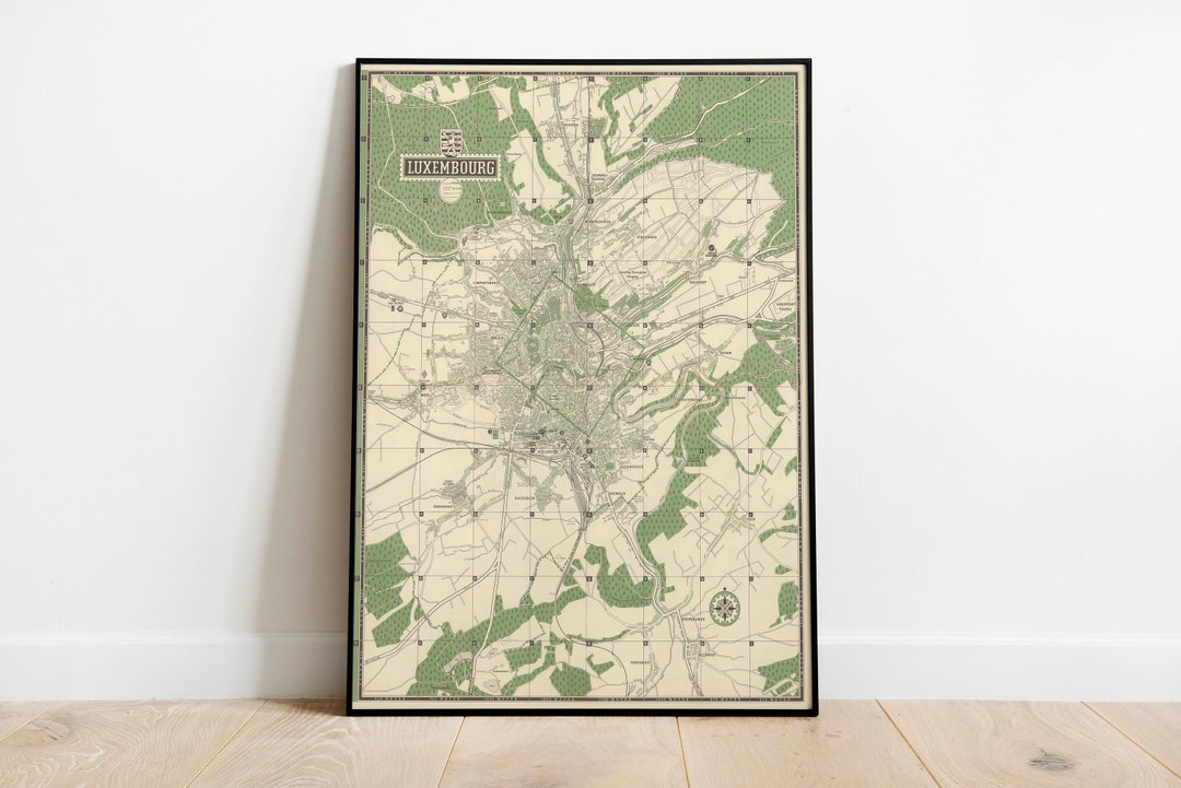 Vintage Luxembourg City Plan: Old Map Poster Print - Etsy