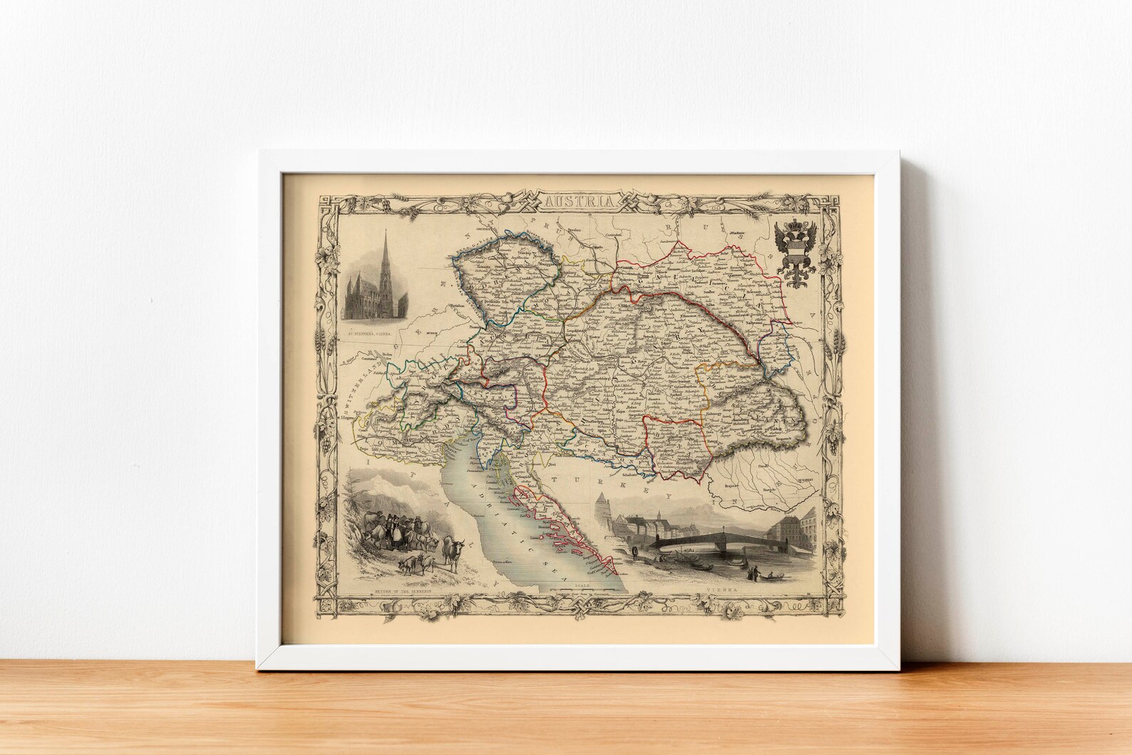 19th Century Austria Map Poster for Wall Decor Old Map | Etsy