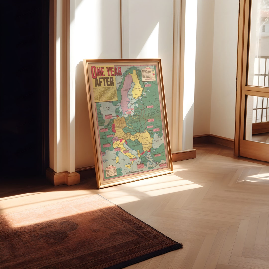 Europe World War 2 Map Print Poster Print WW2 Maps Canvas Art War Maps ...