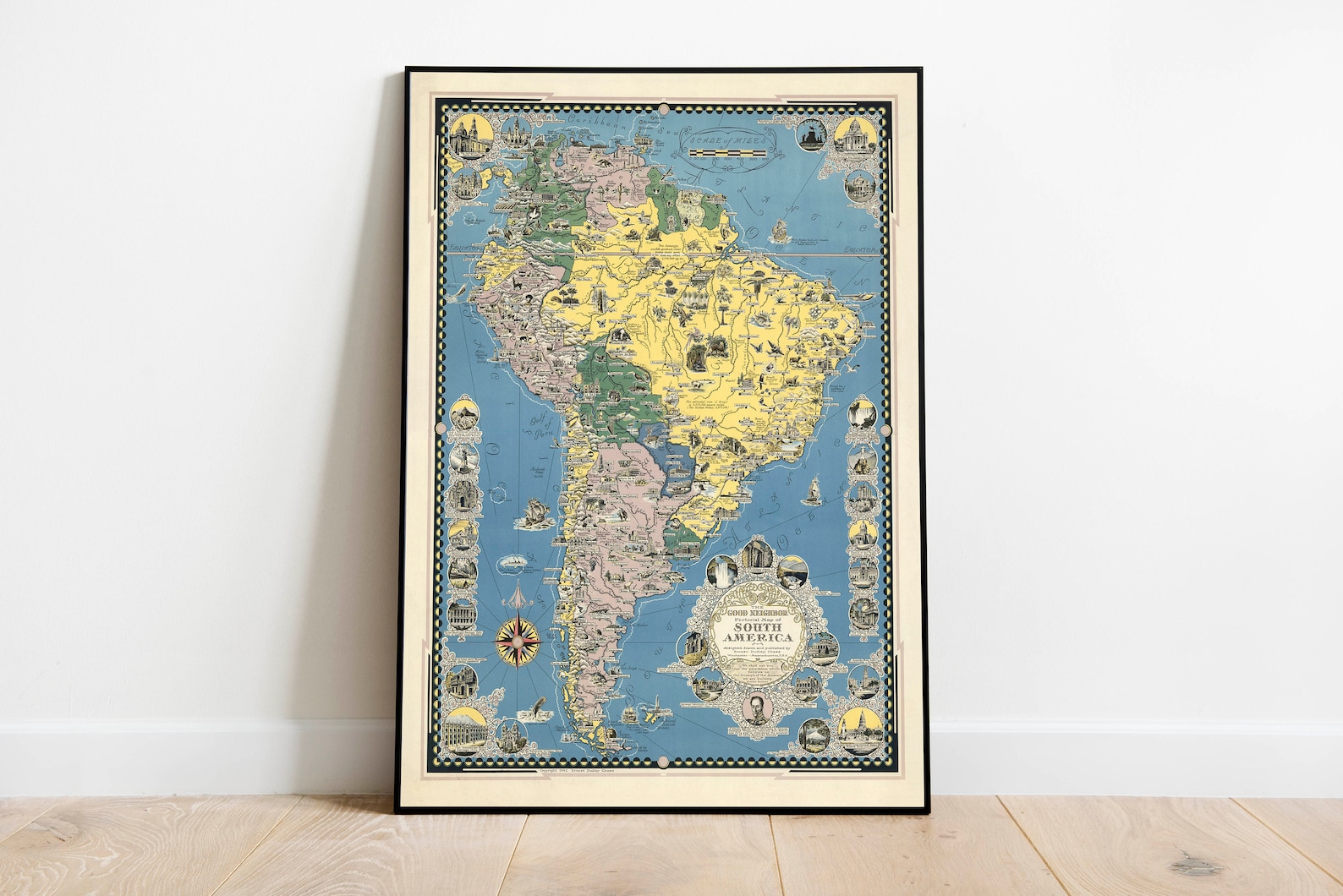South America Map Print Art History 1942 South America Map | Etsy