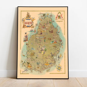 Historical Map of Mauritius| Maps of Africa| Poster Print| Framed Wall ...