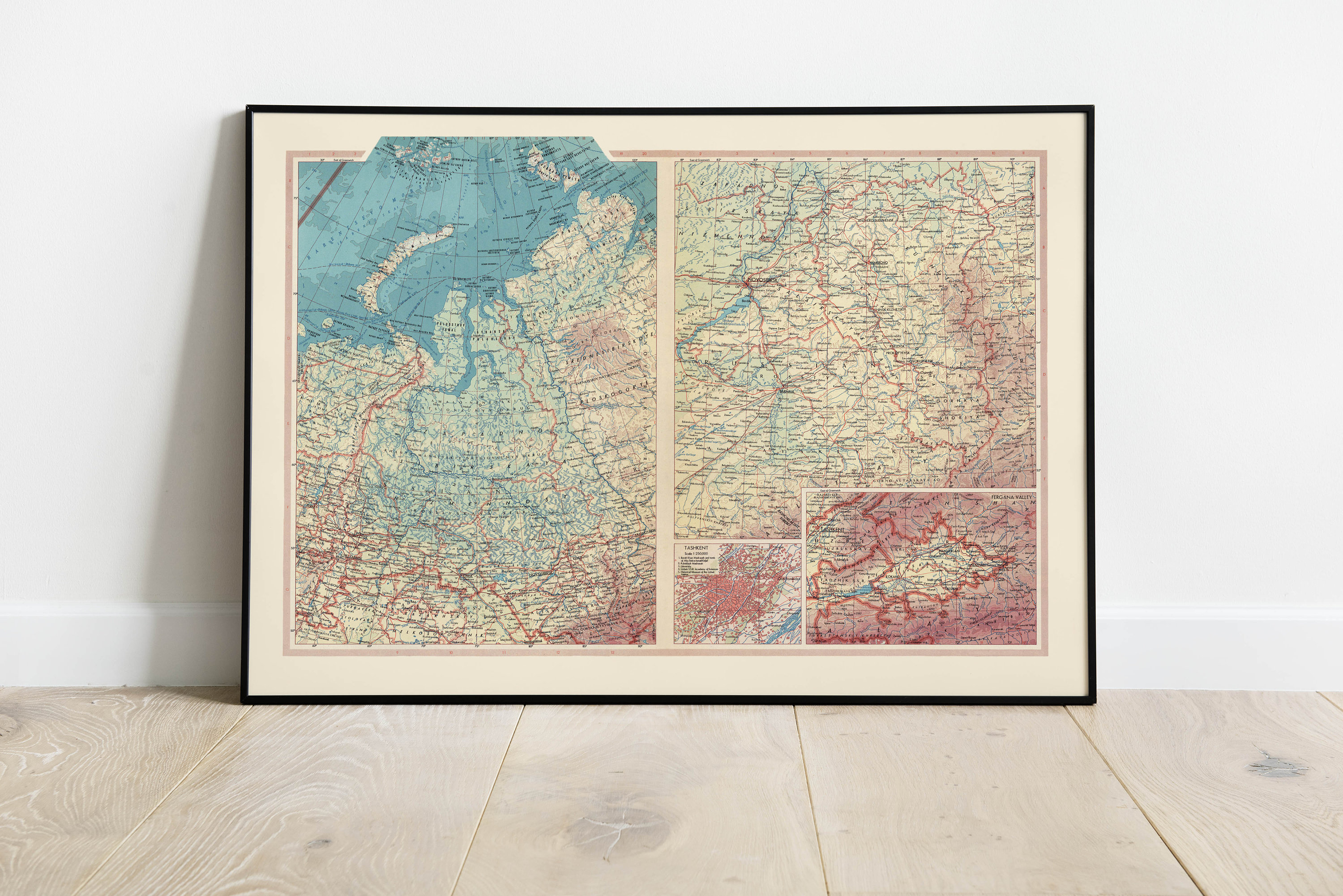 Vintage Siberia Map Print: Kuznetsk Basin, Geographical Wall Art - Etsy