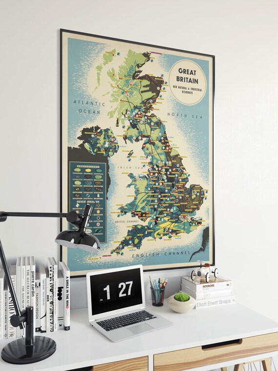 Great Britain Industrial Resources Map Japan V England