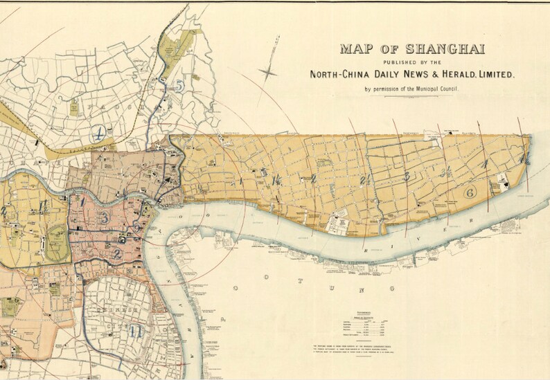 Shanghai Map Shanghai Old Map Shanghai City Map China Map - Etsy