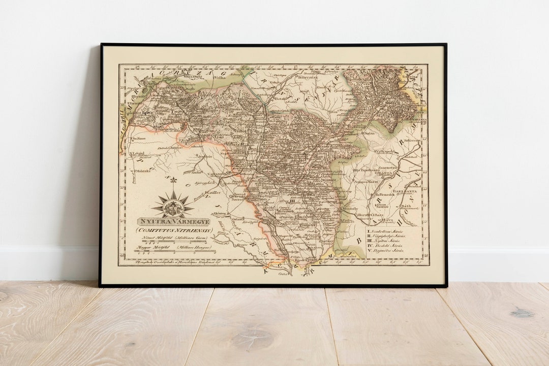 Map of Nitra 1802| Slovakia Maps| Old Map Wall Decor| Vintage Map Wall ...