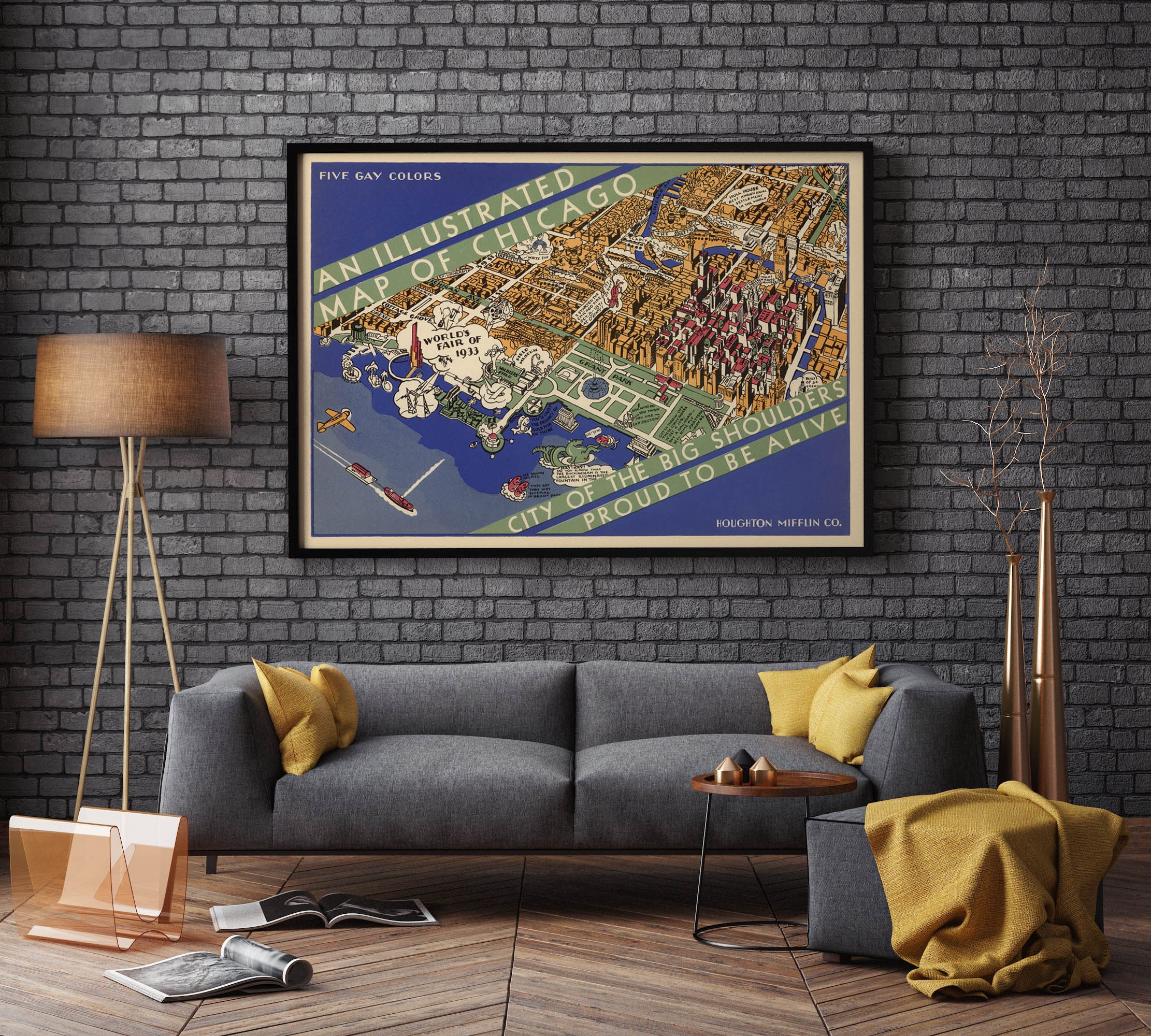 Illustrated Map of Chicago Chicago Wall Art Wall Art Print | Etsy