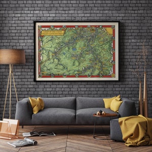 Colne Valley Map Print| Art History| 1946 England Map Wall Art| Framed ...