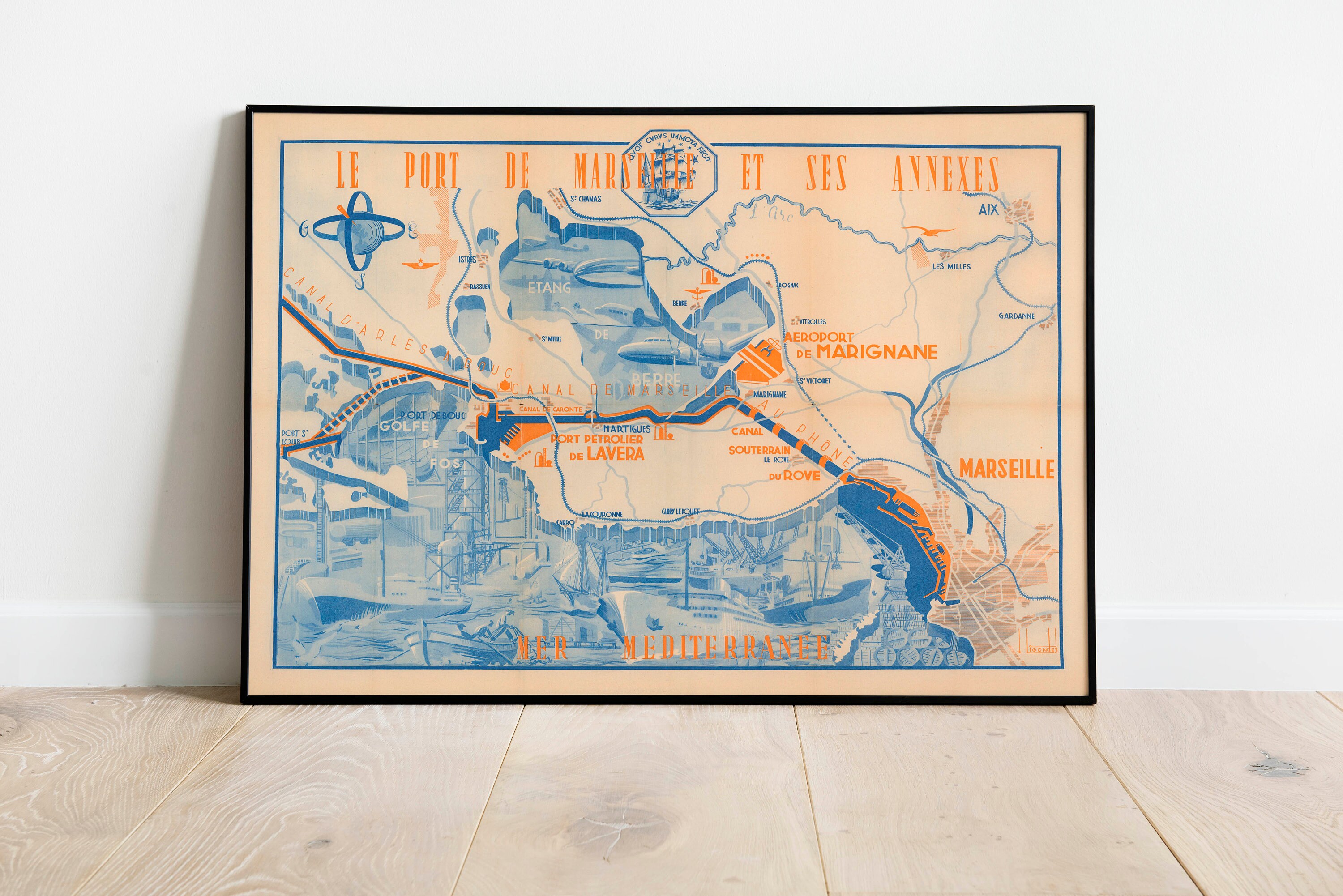 Map of Old Port of Marseille 1951 Old Map Wall Decor Vintage | Etsy