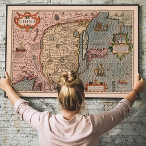 Map of China 1623| Gerardus Mercator| Old Map Wall Decor| Vintage Map ...