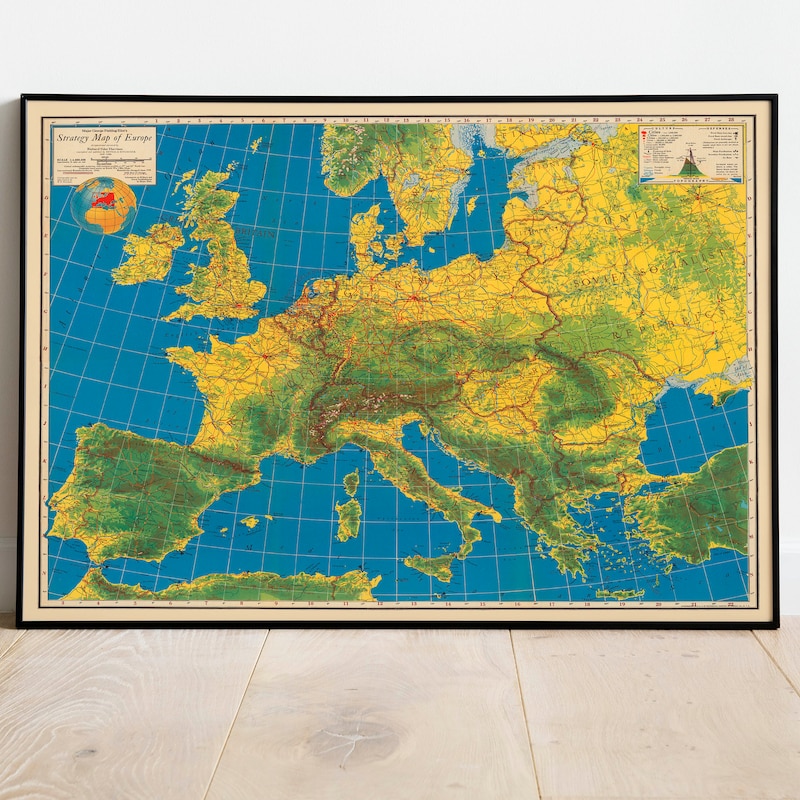 Map of Europe in 1940 - Etsy