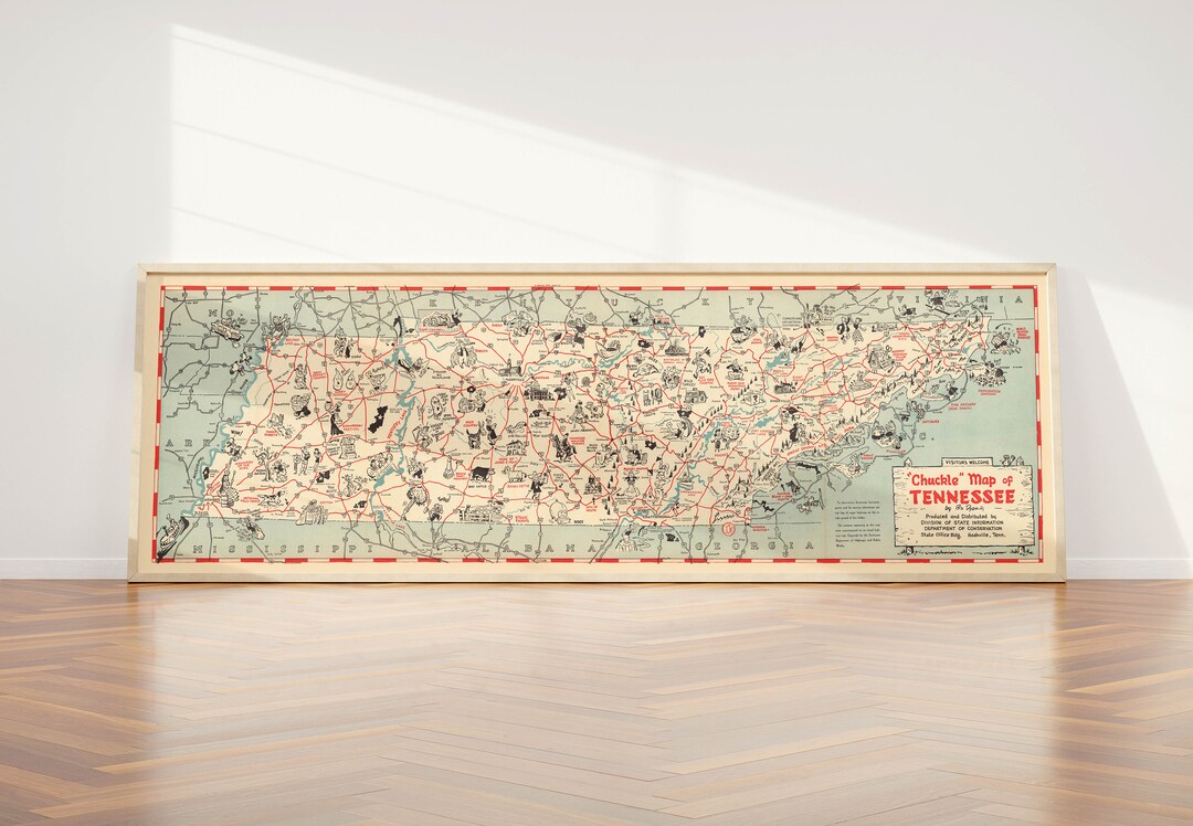 Vintage Tennessee Map Art: Panoramic Pictorial Print - Etsy