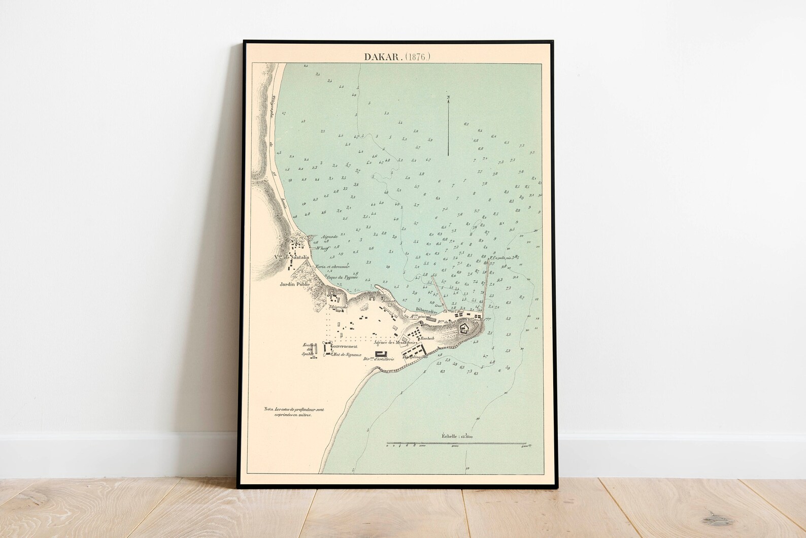 Historical Map of Dakar Maps of Senegal Poster Print Framed | Etsy