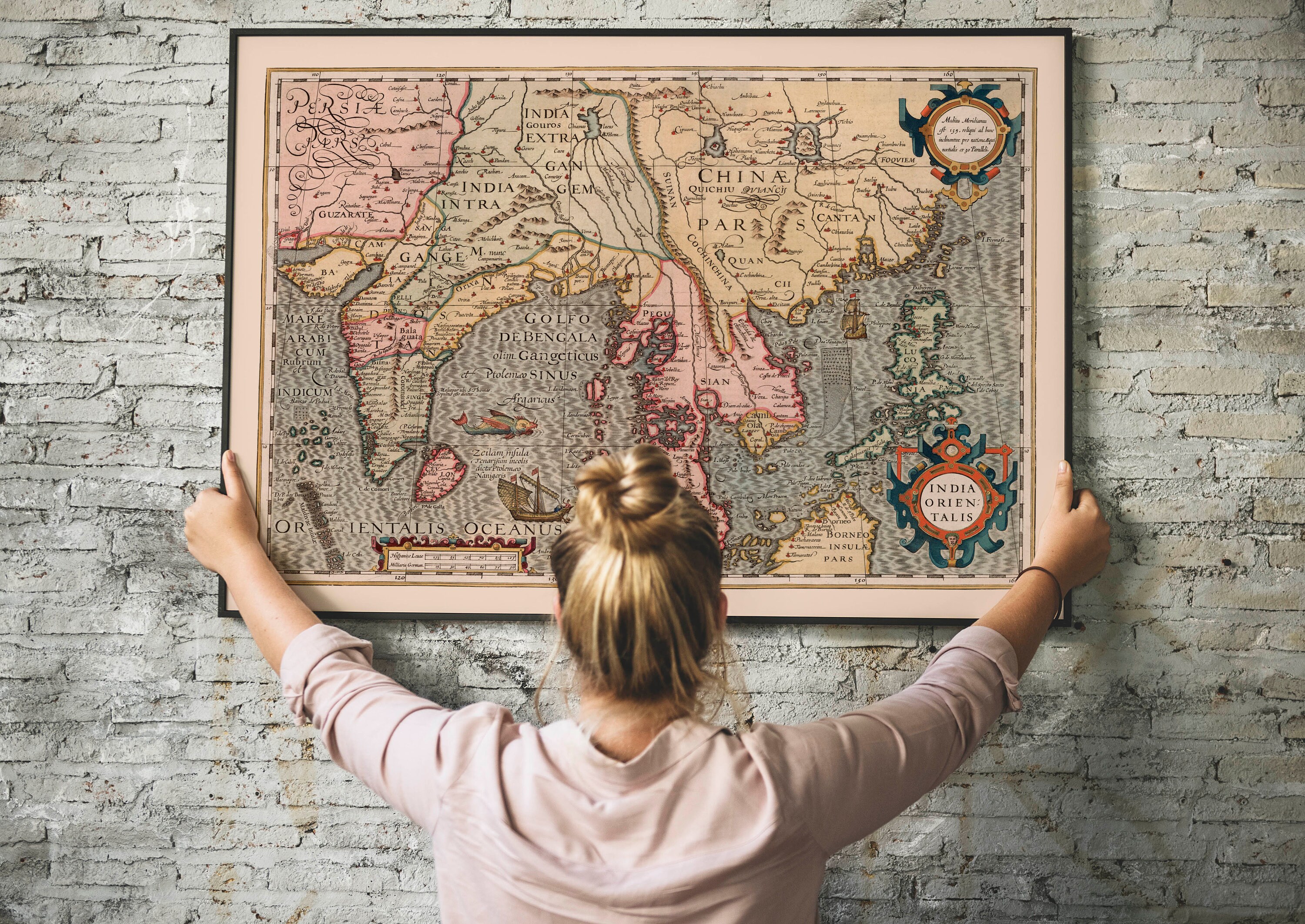 Map of India 1623 Gerardus Mercator Old Map Wall Decor - Etsy