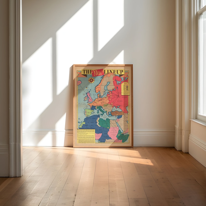WWII Europe Map Print: Vintage War Map Poster, Canvas Art - Etsy