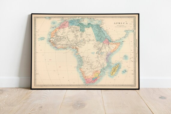 Map of the Africa 1872 Old Map Wall Decor Vintage Map Wall | Etsy