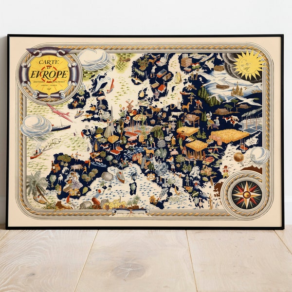 Europe Map - Etsy