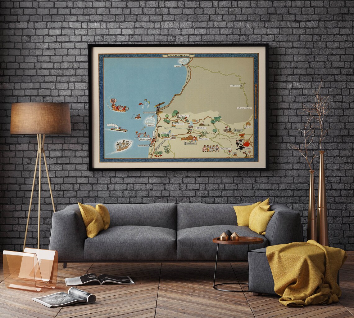 Nahariya Map Print Israel Map Posters Canvas Print Wall Art - Etsy
