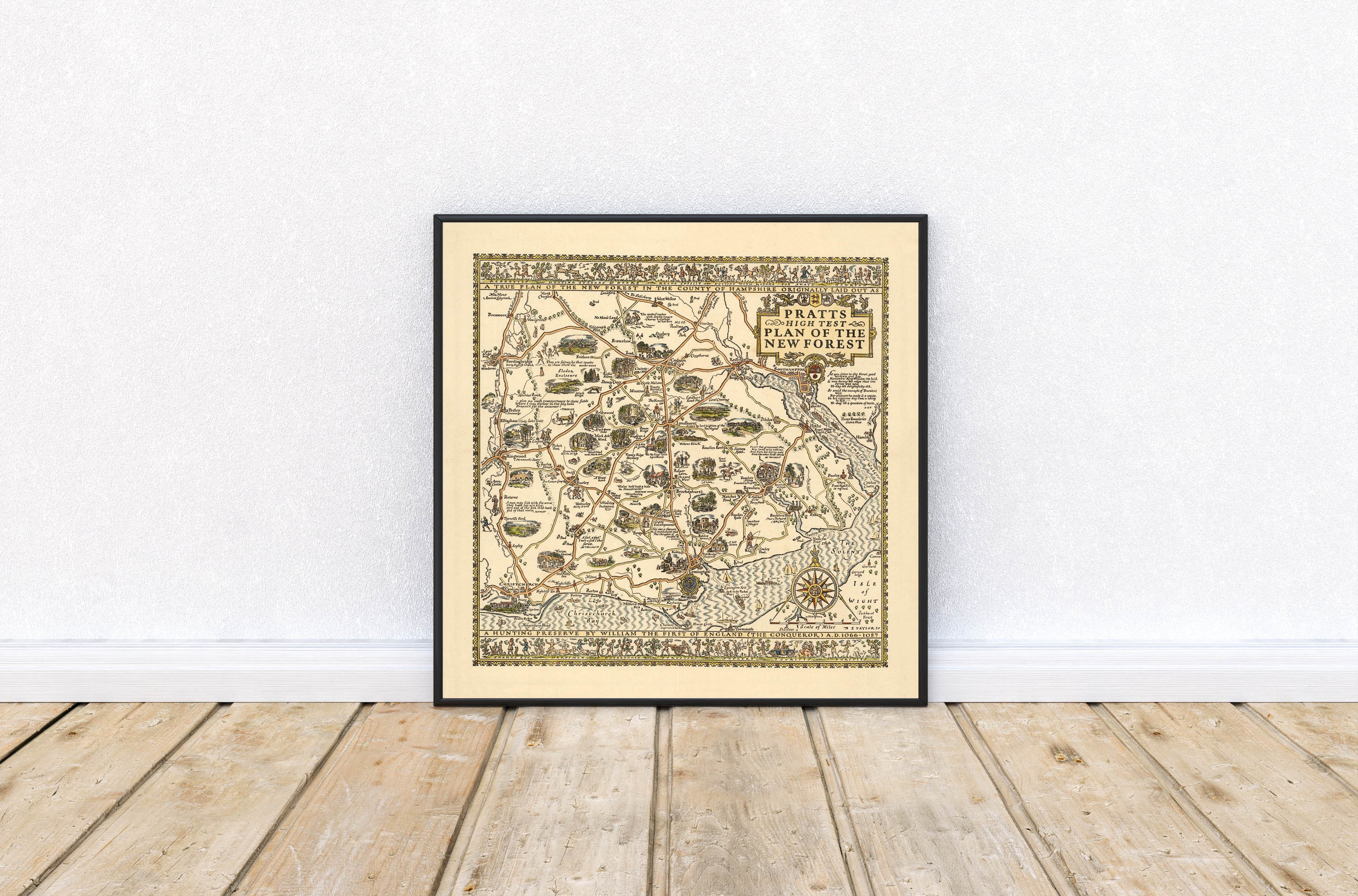New Forest Map Print Art History 1930 New Forest Map Wall - Etsy