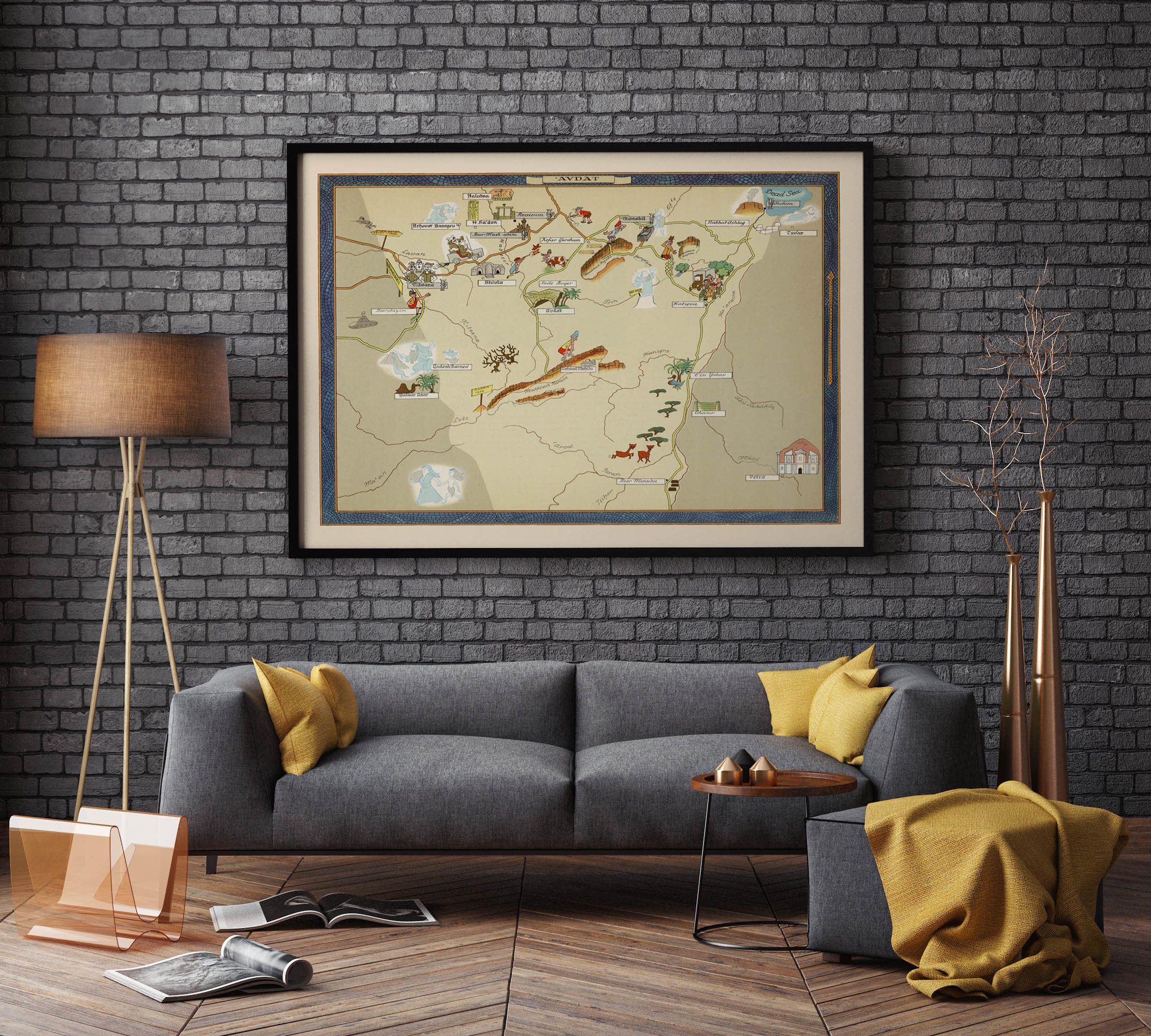 Avdat Map Print Israel Map Posters Canvas Print Wall Art - Etsy