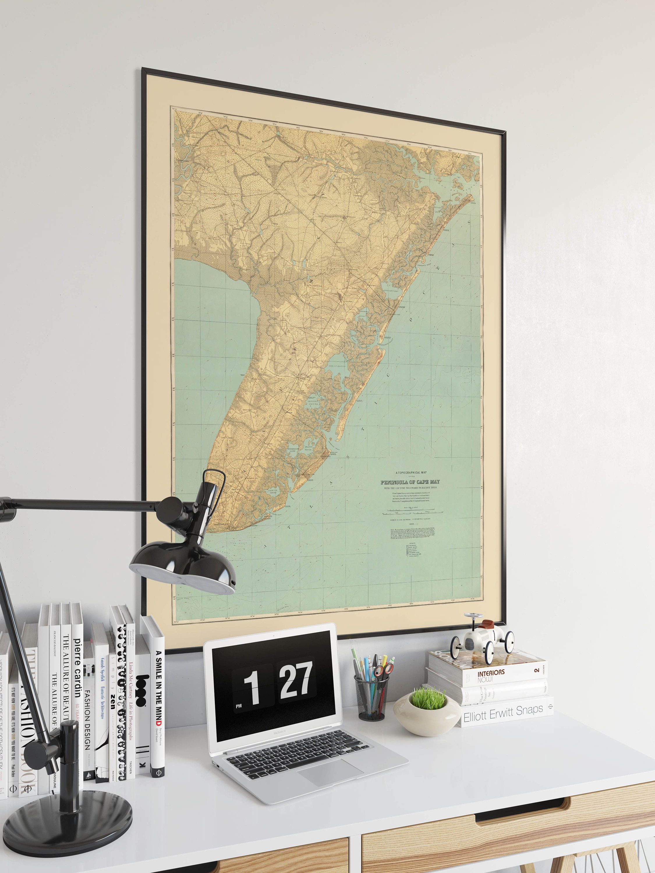 Topographical Map of the Peninsula of Cape May Poster Print - Etsy