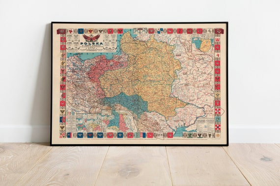 Historical Map of Poland Old Map Wall Decor Vintage Map Wall | Etsy