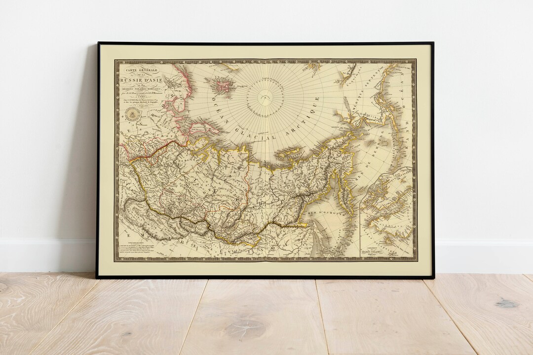 Historical Map of Russia in Asia 1821| Old Map Wall Decor| Vintage Map ...