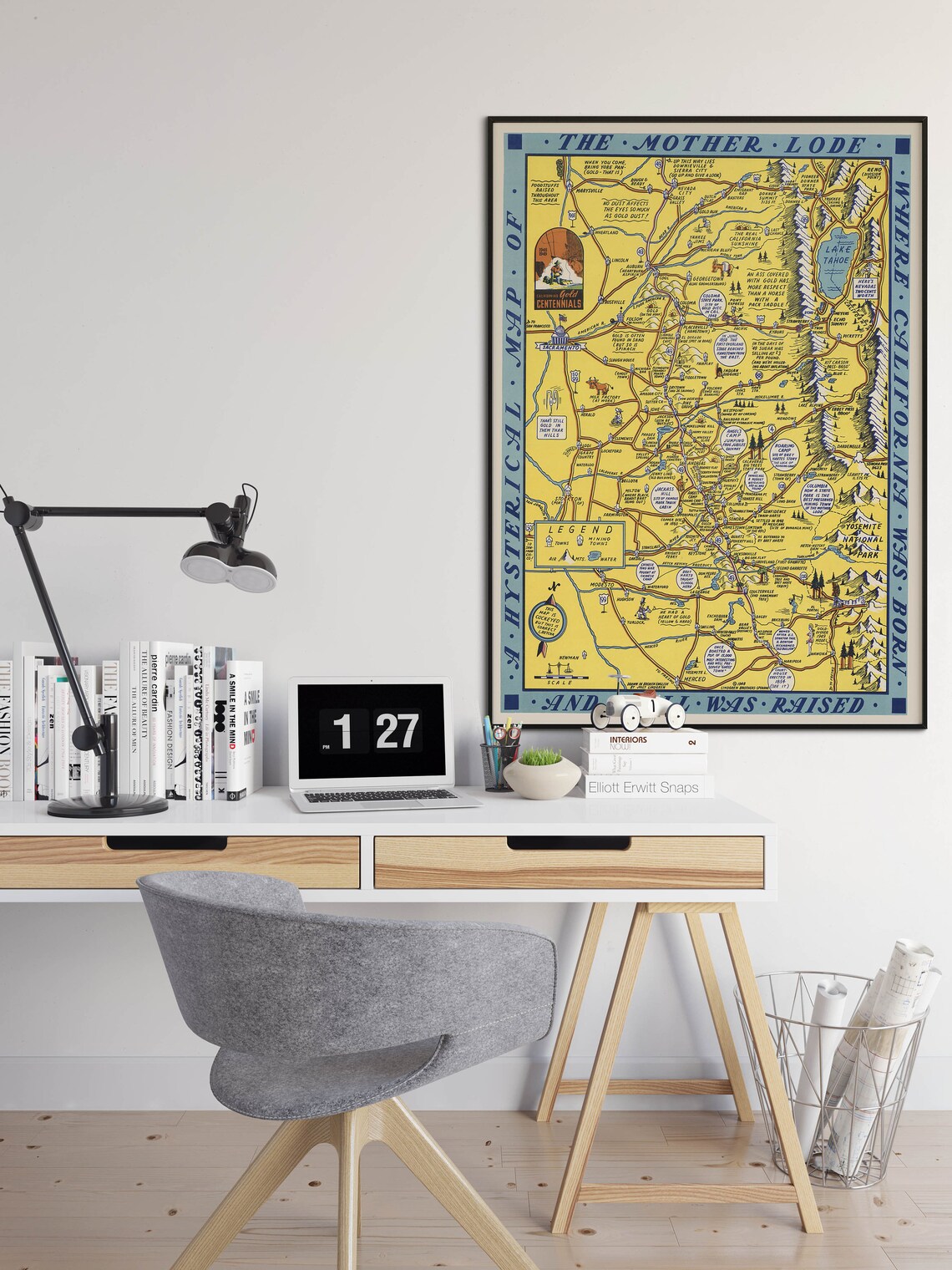 1948 Map of the Mother Lode Animated Map Poster California - Etsy