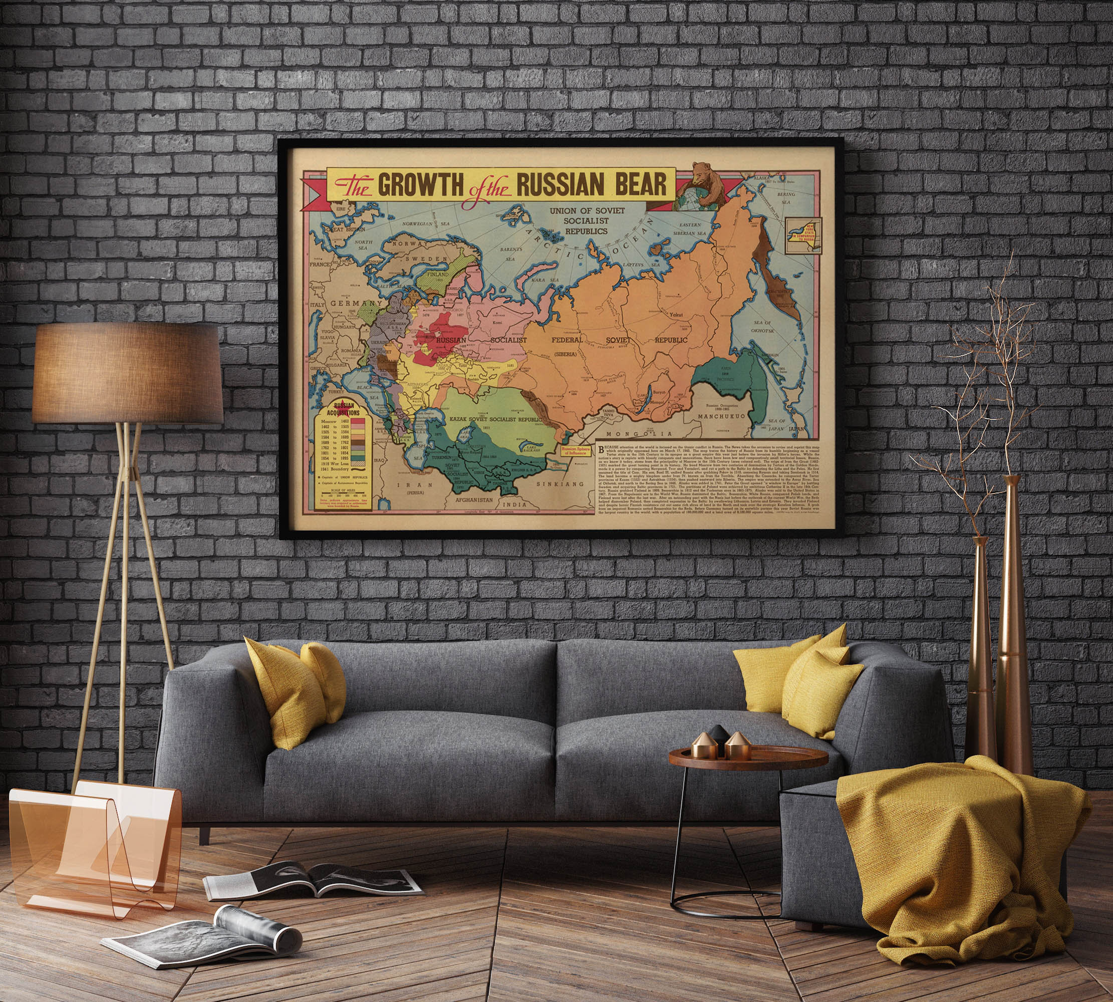 The Growth of Russian Bear Vintage Soviets Propaganda Poster| USSR ...