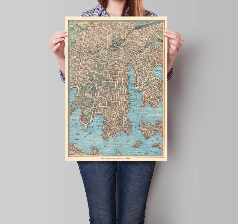 City Map of Sydney Maps of Australia Poster Print Framed - Etsy