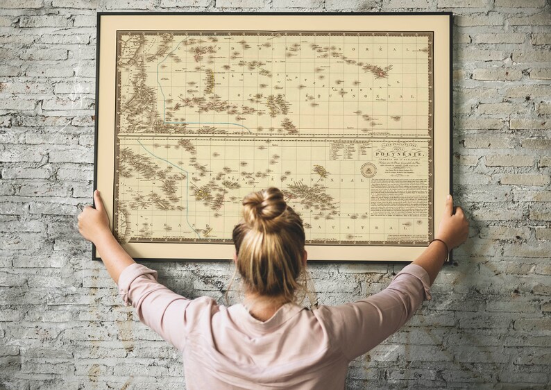 Historical Map of Polynesia 1827 Old Map Wall Decor Vintage | Etsy