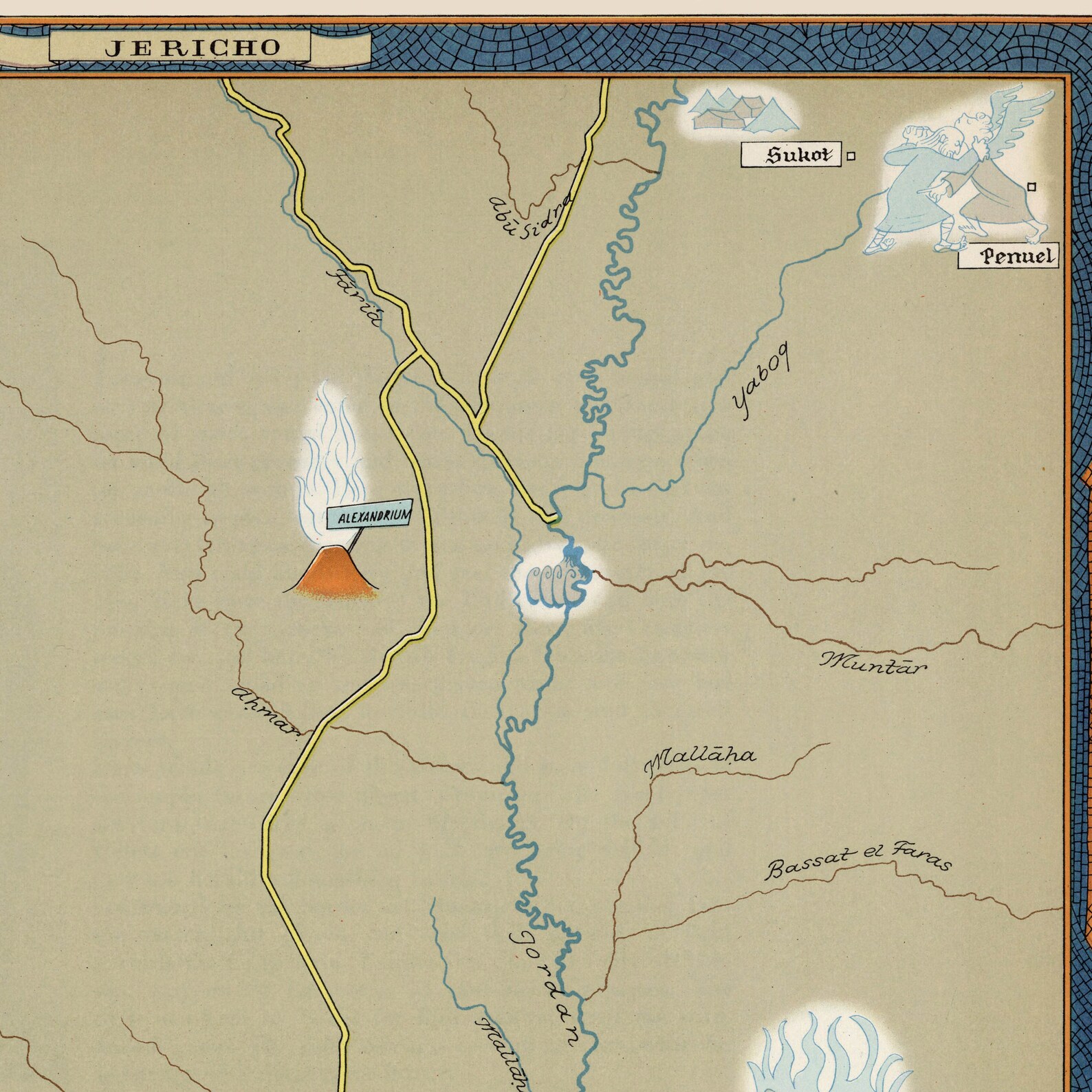 Jericho Map Print Israel Map Posters Canvas Print Wall Art | Etsy