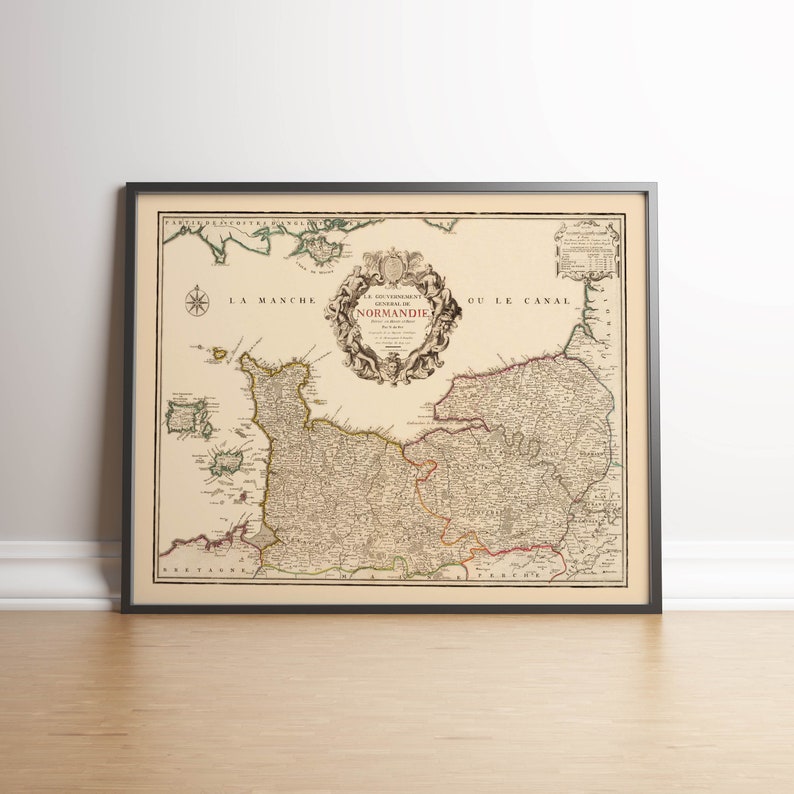 1711 Map of Normandy France Old Map of Normandy Print | Etsy