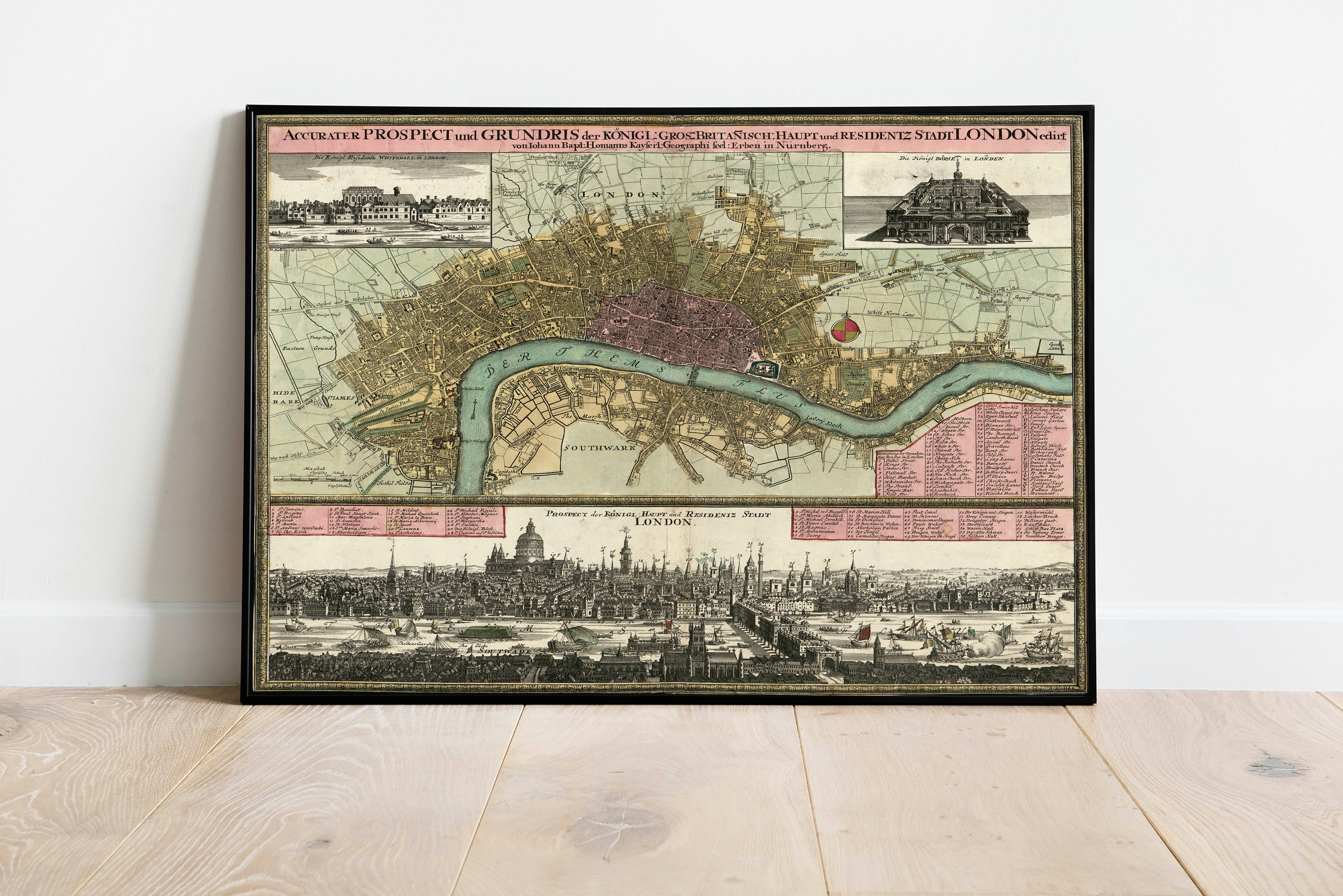London City Map Wall Print 1740 London Map Poster Print - Etsy