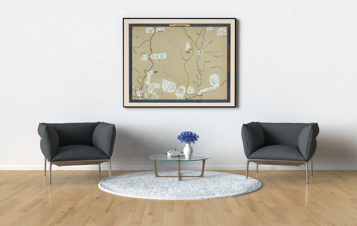 Jericho Map Print Israel Map Posters Canvas Print Wall Art | Etsy