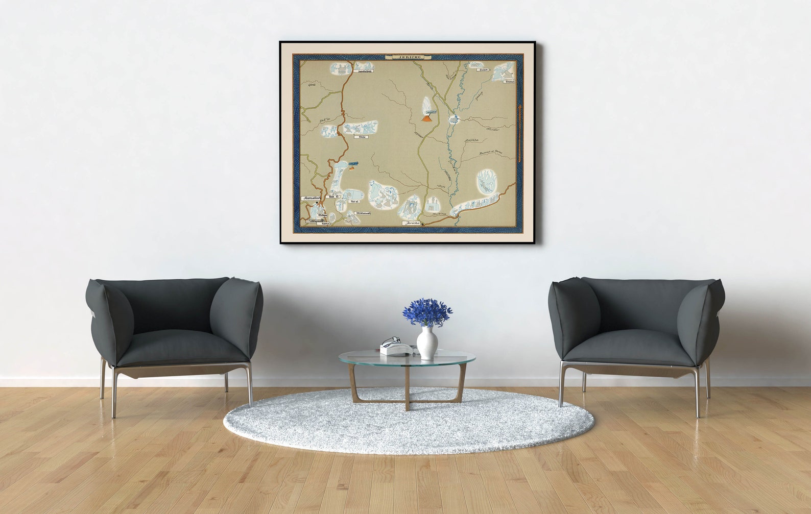 Jericho Map Print Israel Map Posters Canvas Print Wall Art | Etsy