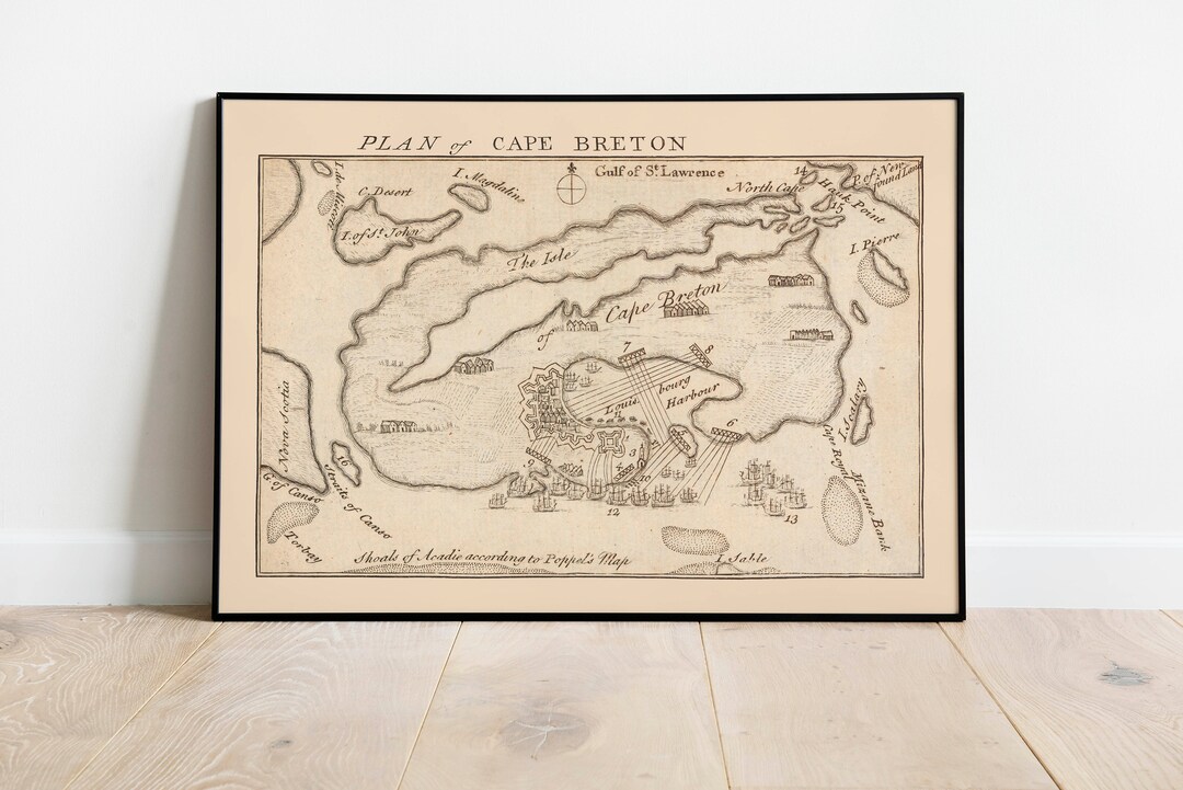Plan of Cape Breton 1745| Poster Print| Map Wall Print| Canada Maps ...