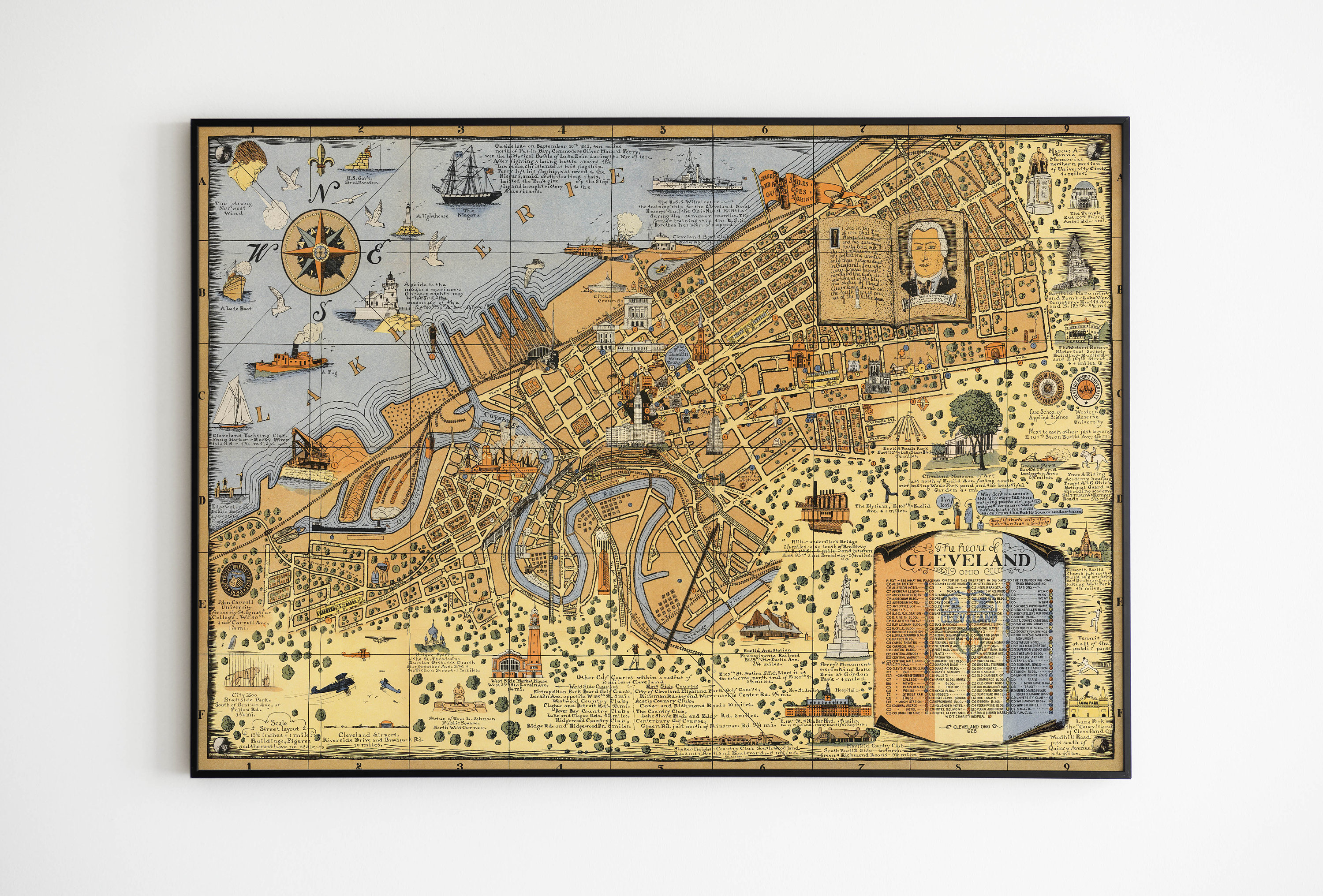 Cleveland Street Map Wall Print The Forest City Cleveland | Etsy