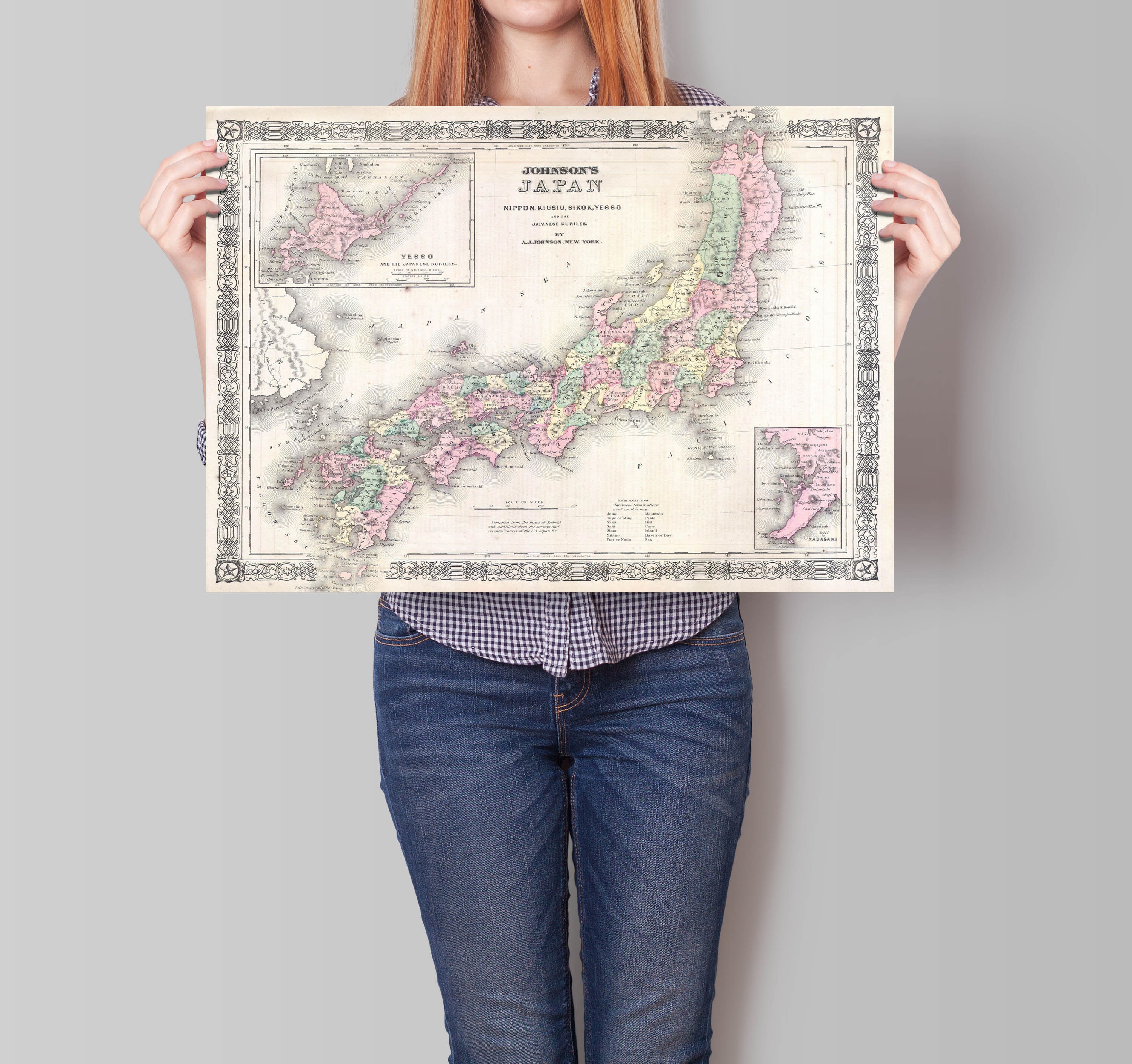 1864 Japan Map Print: Vintage Wall Art Poster - Etsy