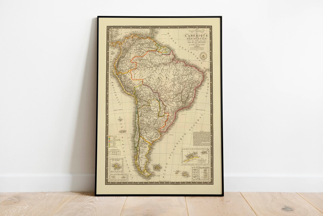 Historical Map of South America 1828| Old Map Wall Decor| Vintage Map ...