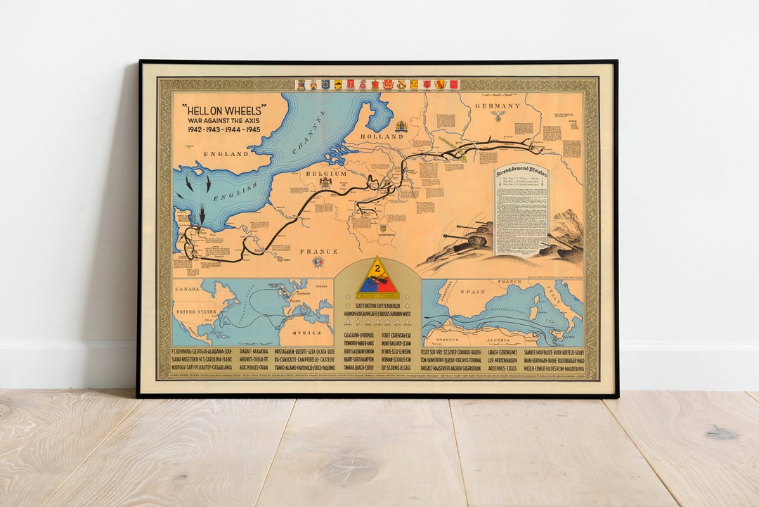 World War 2 Map Print| Poster Print| WW2 Maps| Canvas Art| War Maps ...