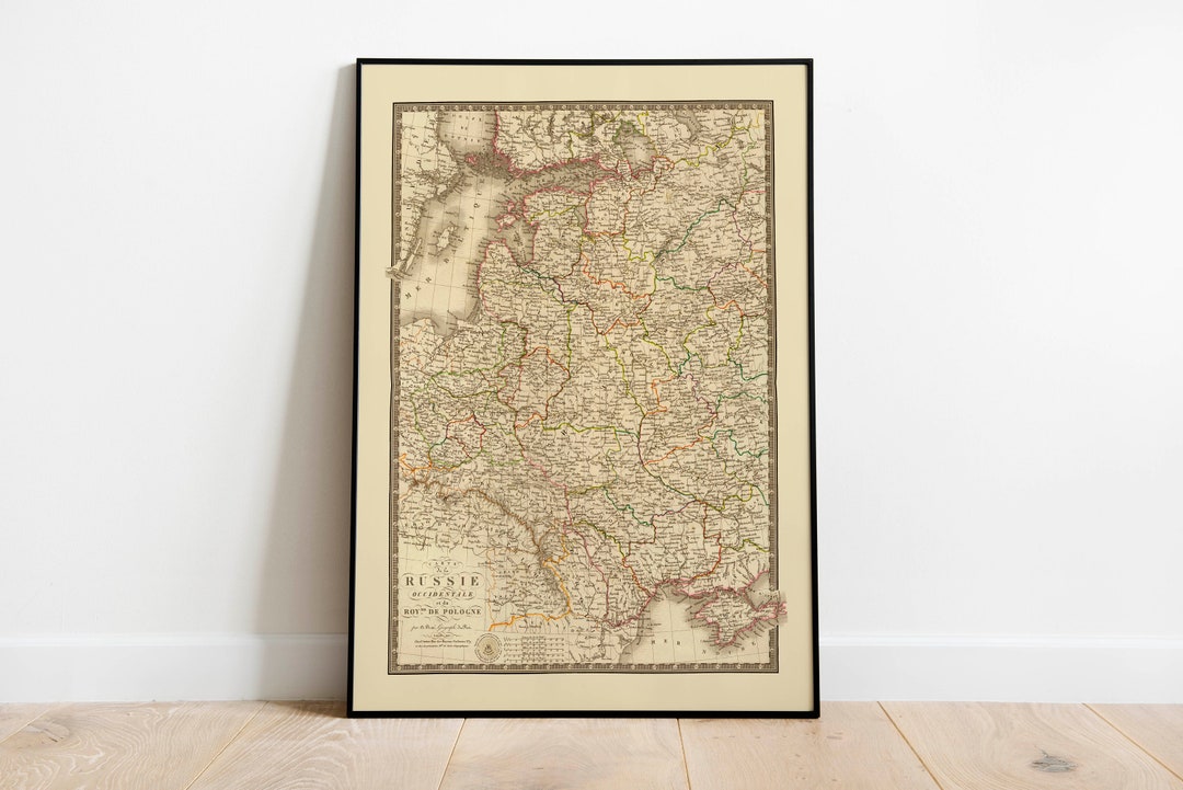 Historical Map of Poland and Russia 1827 Old Map Wall Decor Vintage Map ...