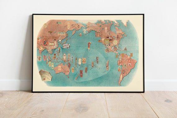 Art Forms of the Pacific Area Chart Map Framed Poster Print | Etsy